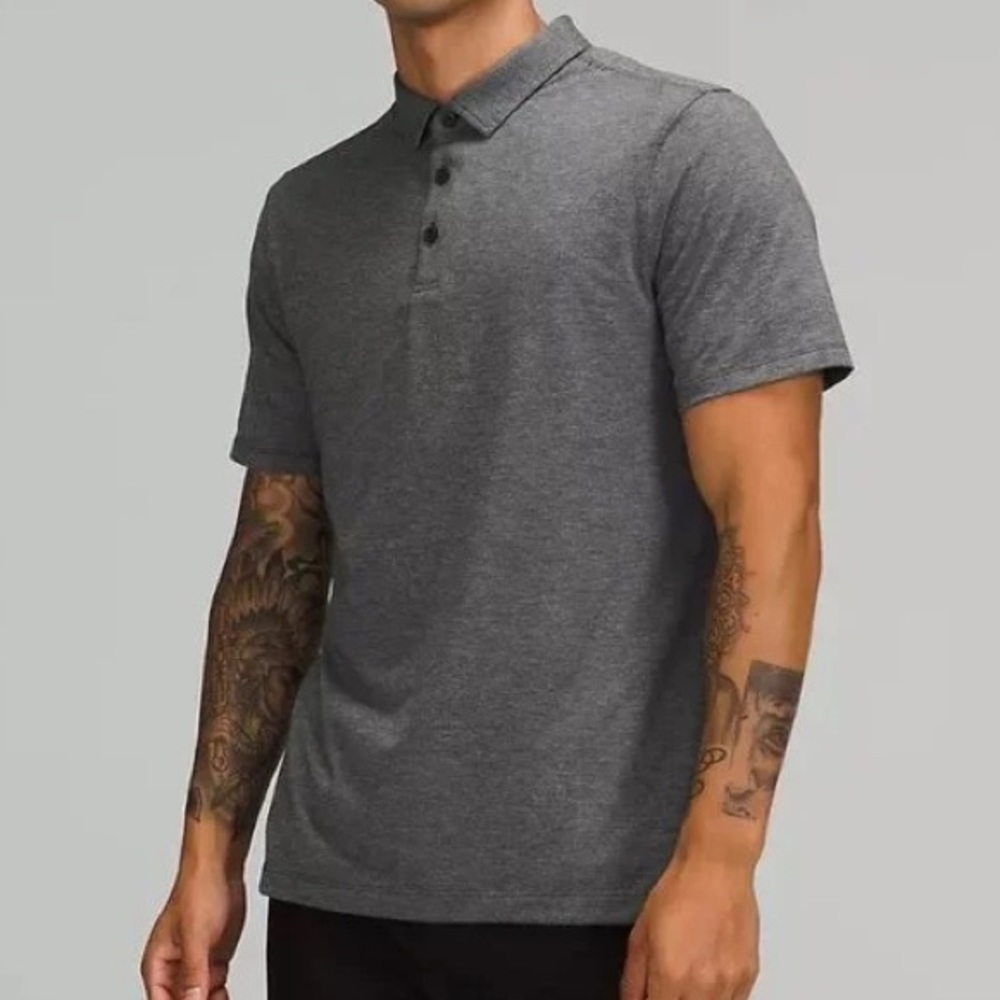 Lululemon Men’s Evolution Polo Heathered Black Size S… - Gem